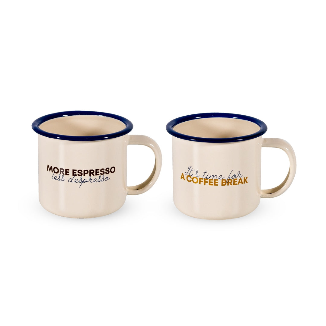 Espresso Enamel Cups Set of 2 | More Espresso | Inna Carton